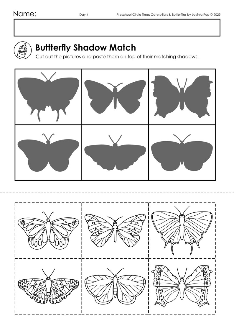 Caterpillars and Butterflies Preschool Theme Curriculum Printables ...