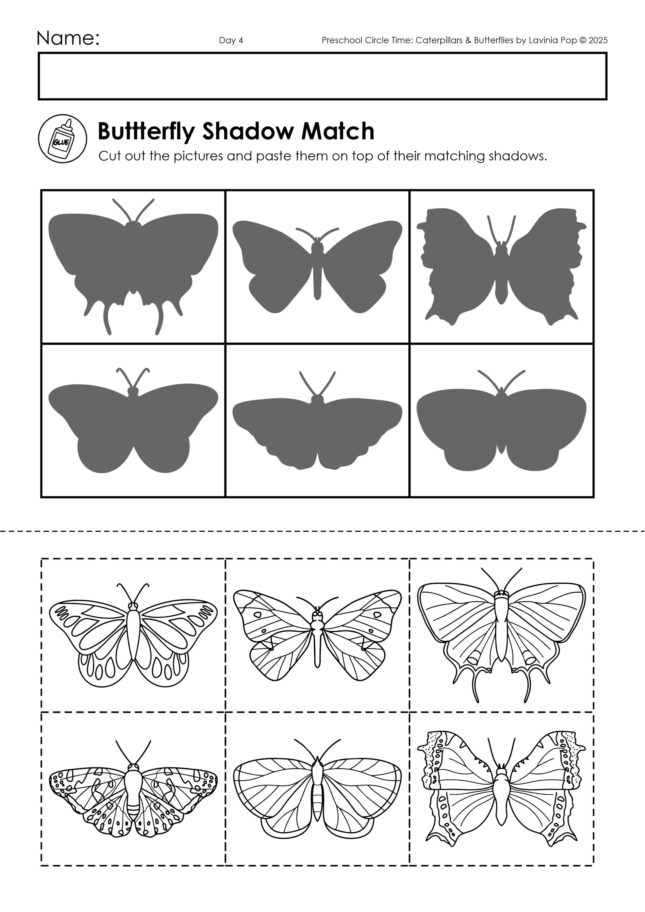 Caterpillars and Butterflies Preschool Theme Curriculum Printables ...