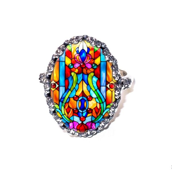 Stained Glass Ring - Etsy