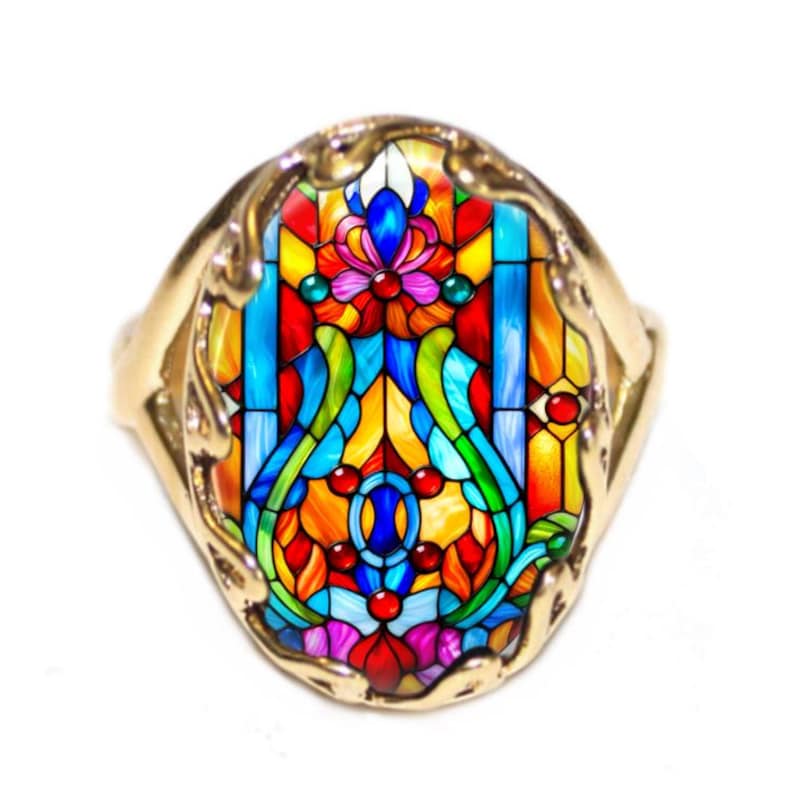 Stained Glass Ring - Etsy