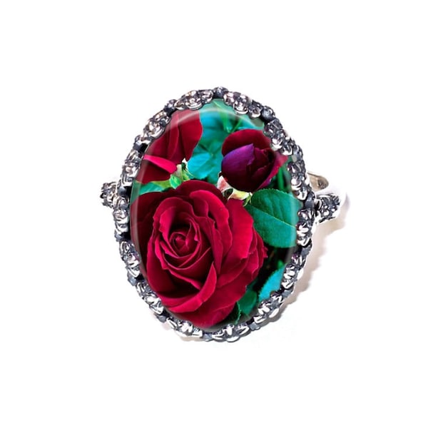 Red Rose Ring - Etsy