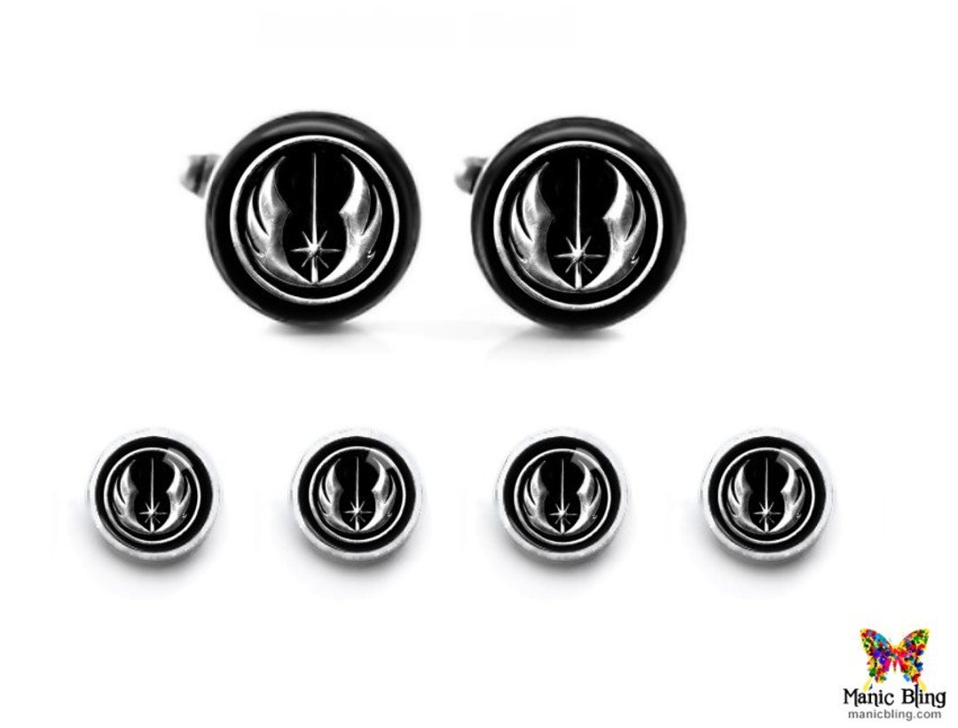 Black Jedi Empire Cufflinks and Shirt Studs Star Wars Tuxedo Studs and ...