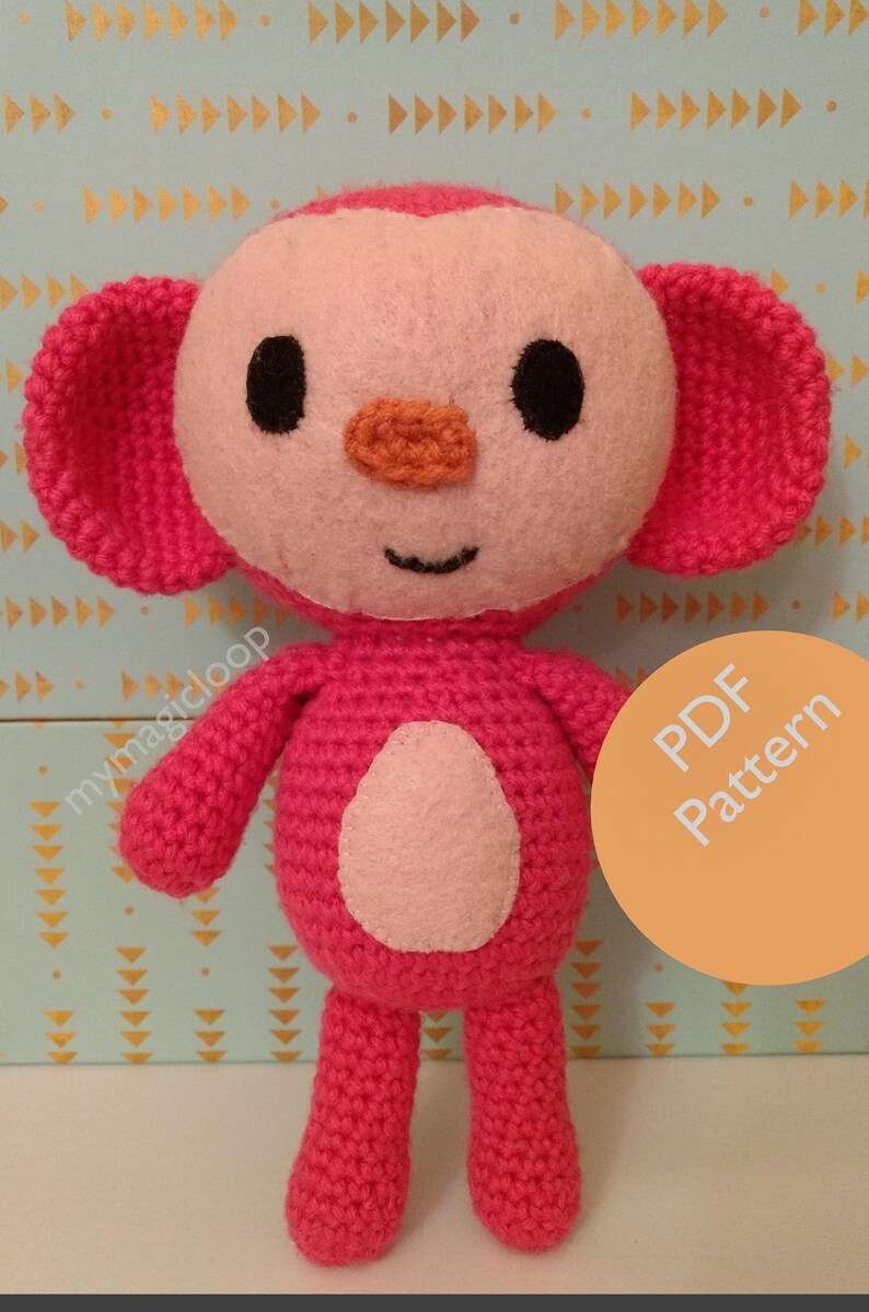 Pink Monkey Crochet Pattern - Etsy