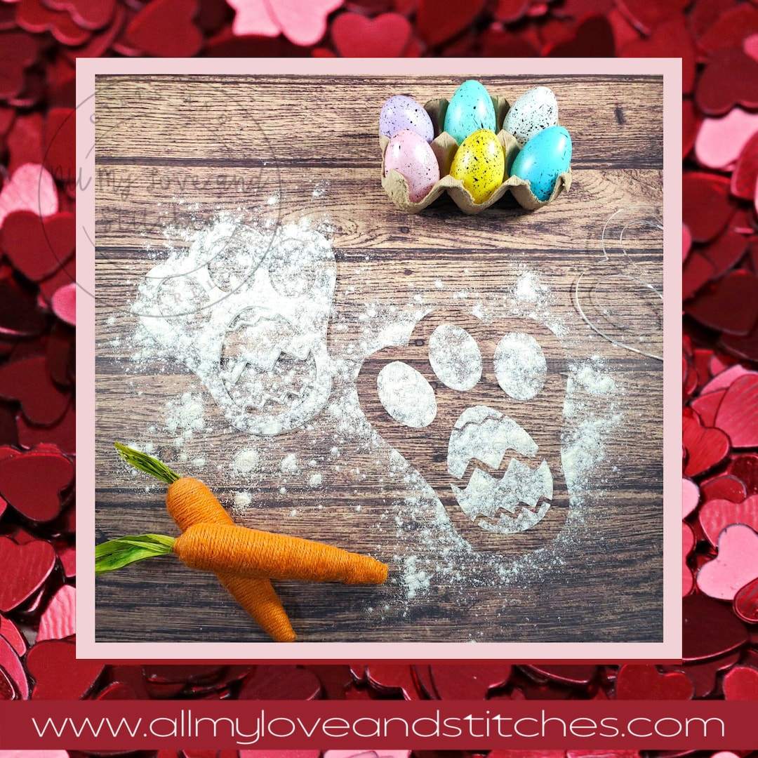 Easter Bunny Foot Stencils, Easter Bunny Photo Prop, Easter Rabbit Feet ...