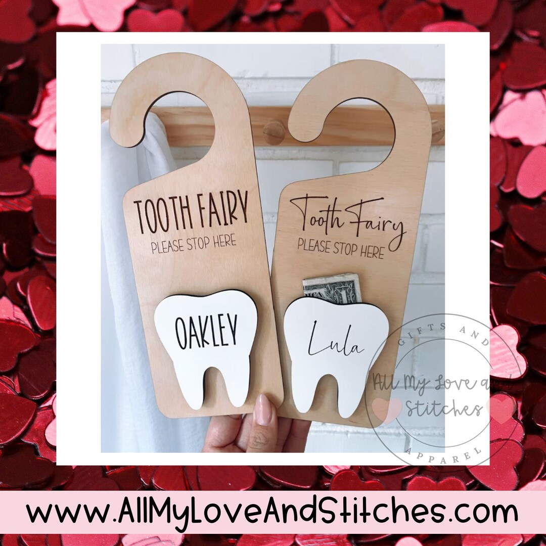 Tooth Fairy Personalized Door Hanger, Toothfairy, Lost Tooth and Cash ...
