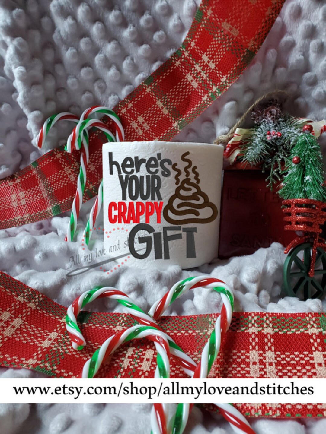 Here's Your Crappy Gift Christmas Toilet Paper, Gag Gift, White ...
