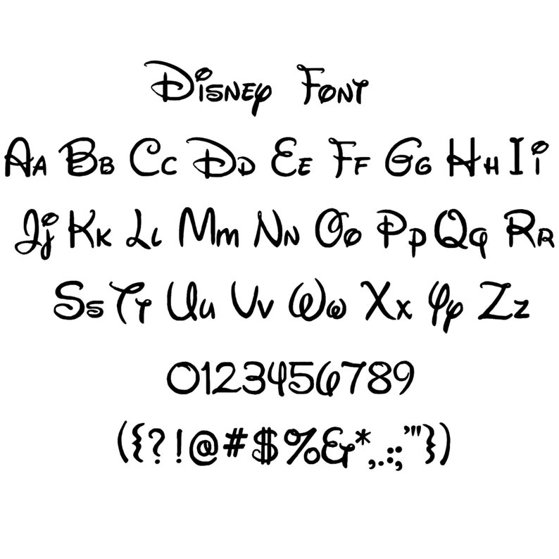 Disney Font SVG PNG Cricut Cut Files Instant Download | Etsy