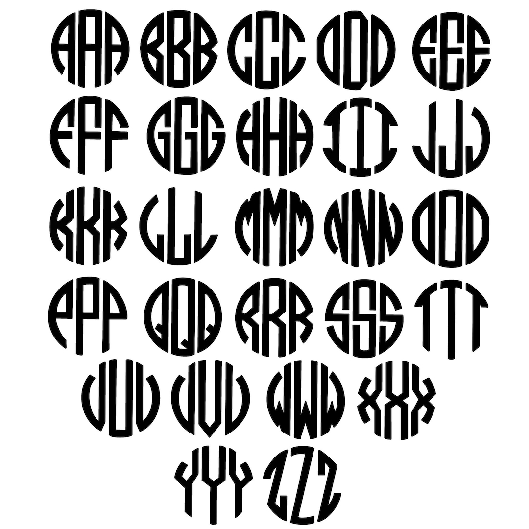 Monogram Font SVG PNG Cricut Files- Instant Download - Etsy