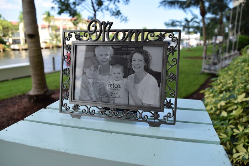 Vintage Fetco Pewter Mom Photo Frame Filigree Roses New Old - Etsy