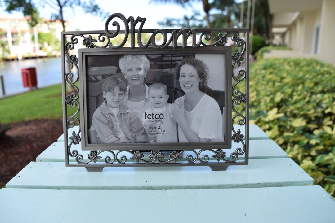 Vintage Fetco Pewter Mom Photo Frame Filigree Roses New Old - Etsy