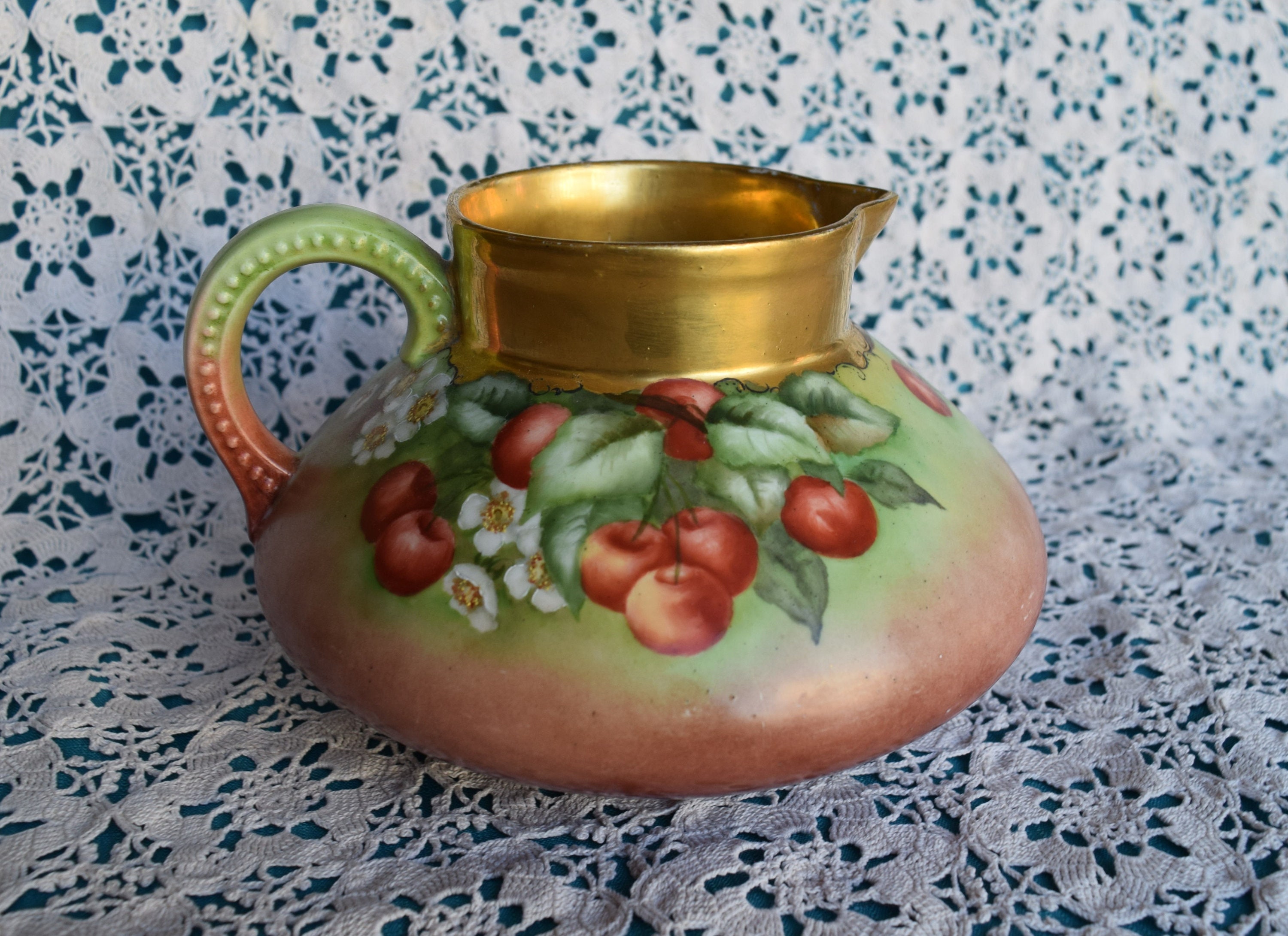 Antique Jean Pouyat Hand Painted Limoges Apple Cider Pitcher - Etsy UK