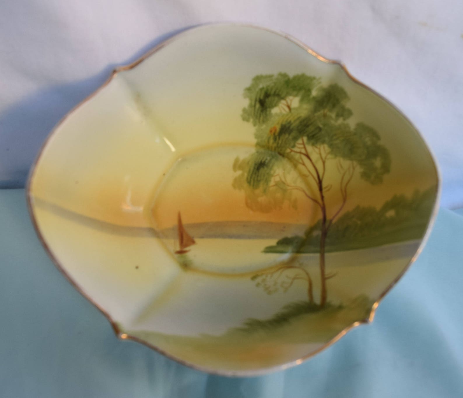 Antique Rising Sun Nippon Porcelain Hand Painted Scenic Bowl - Etsy