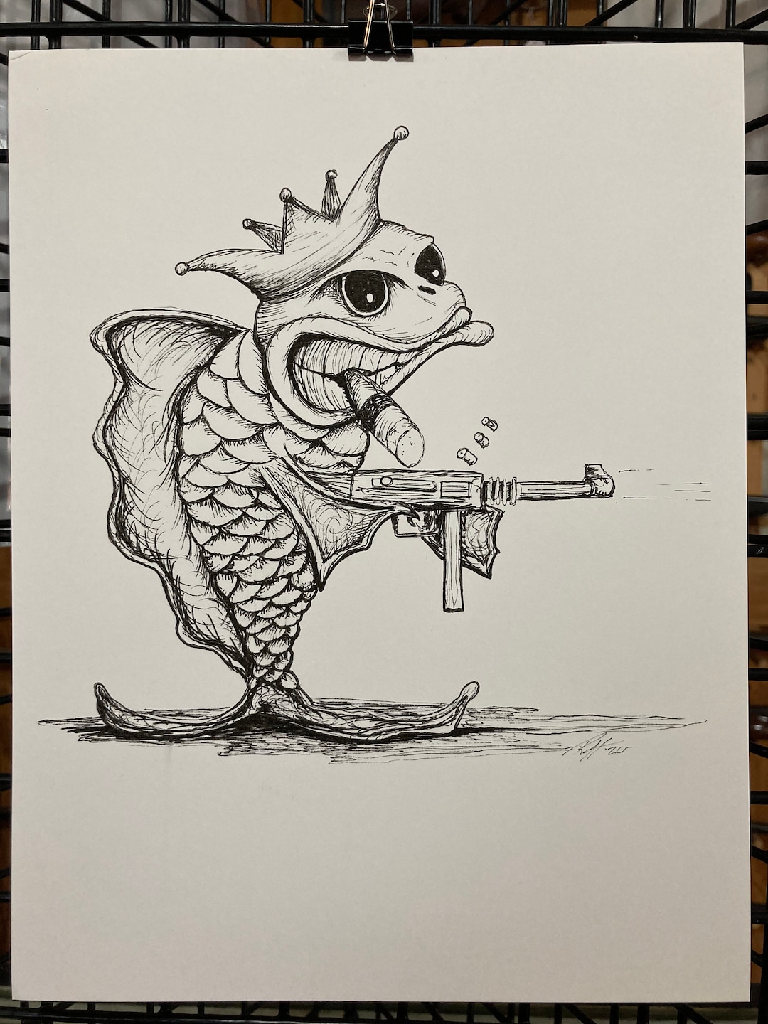 King Fish Micron Pen Drawing Print - Etsy