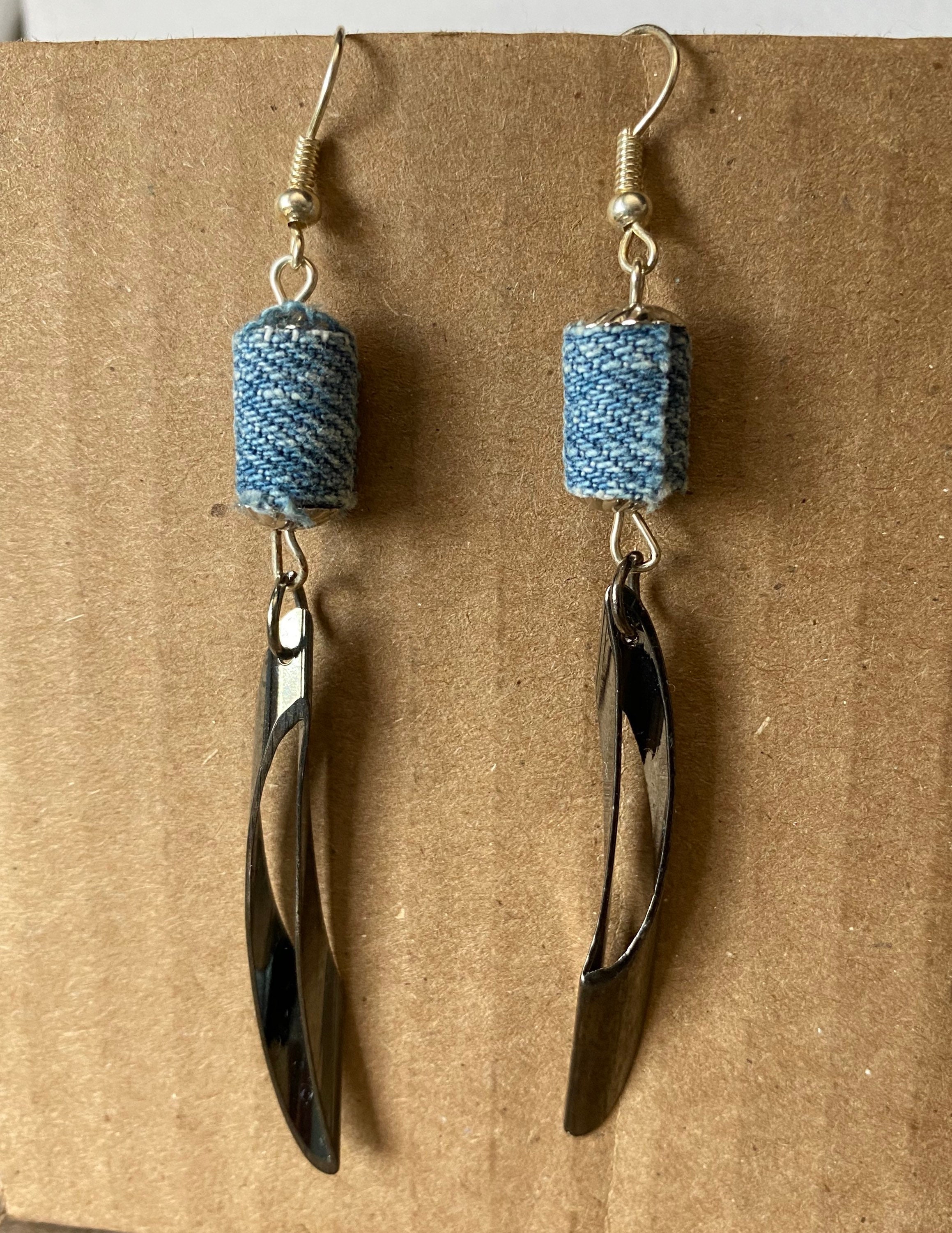Denim Earrings | Etsy