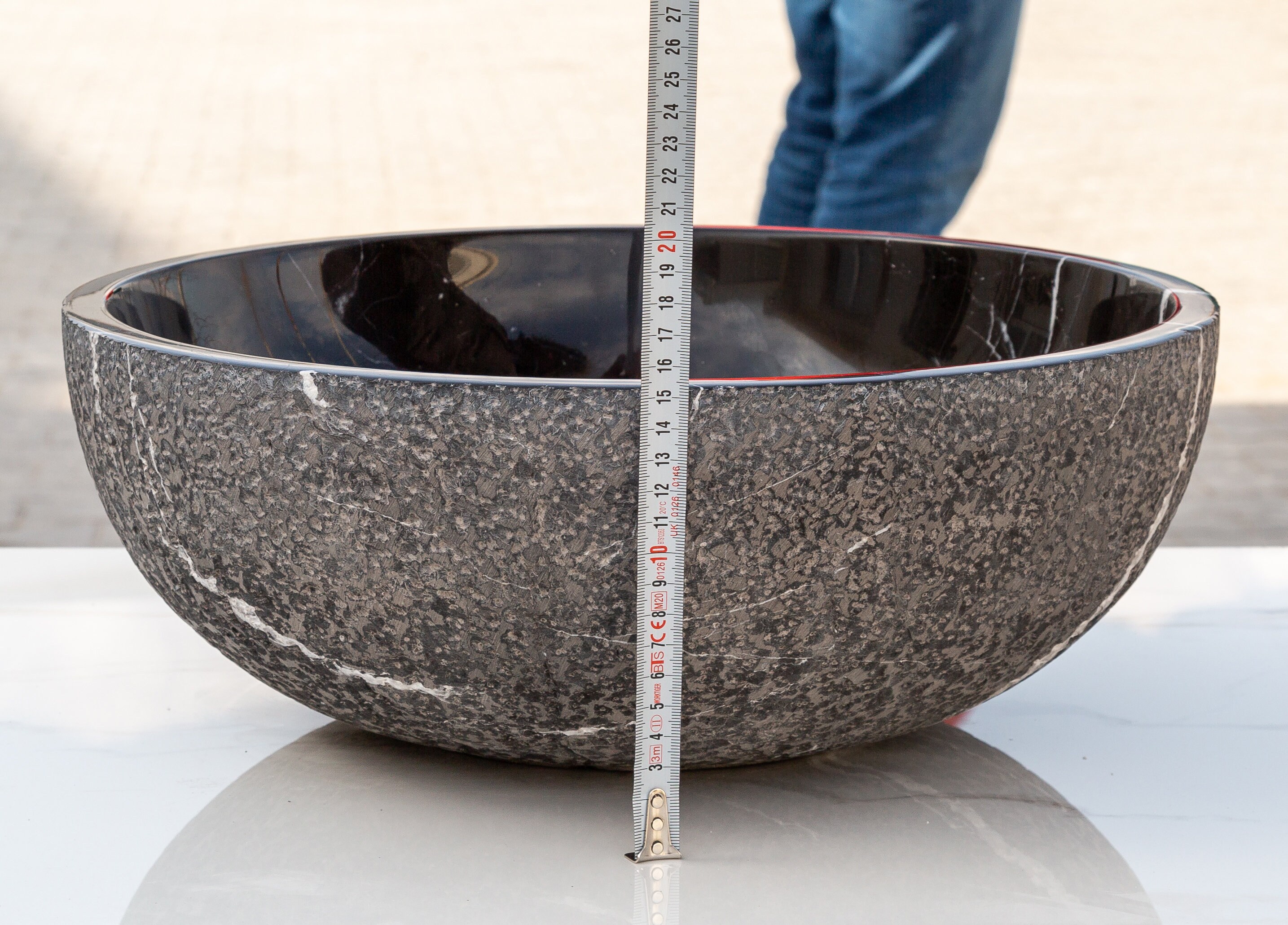 Toros Black Marble Vessel Sink Above-counter Polished Interior - Etsy