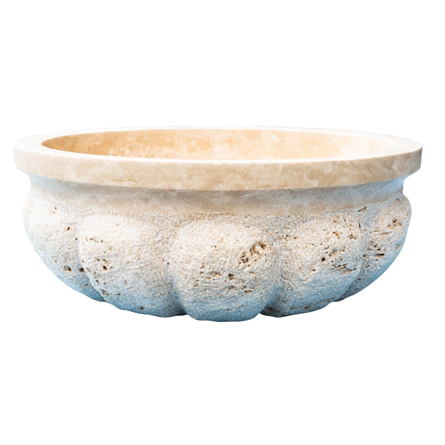 cm Natural Stone Light Travertine Vessel Sink 16.5x5.9 42x15 Bathroom ...