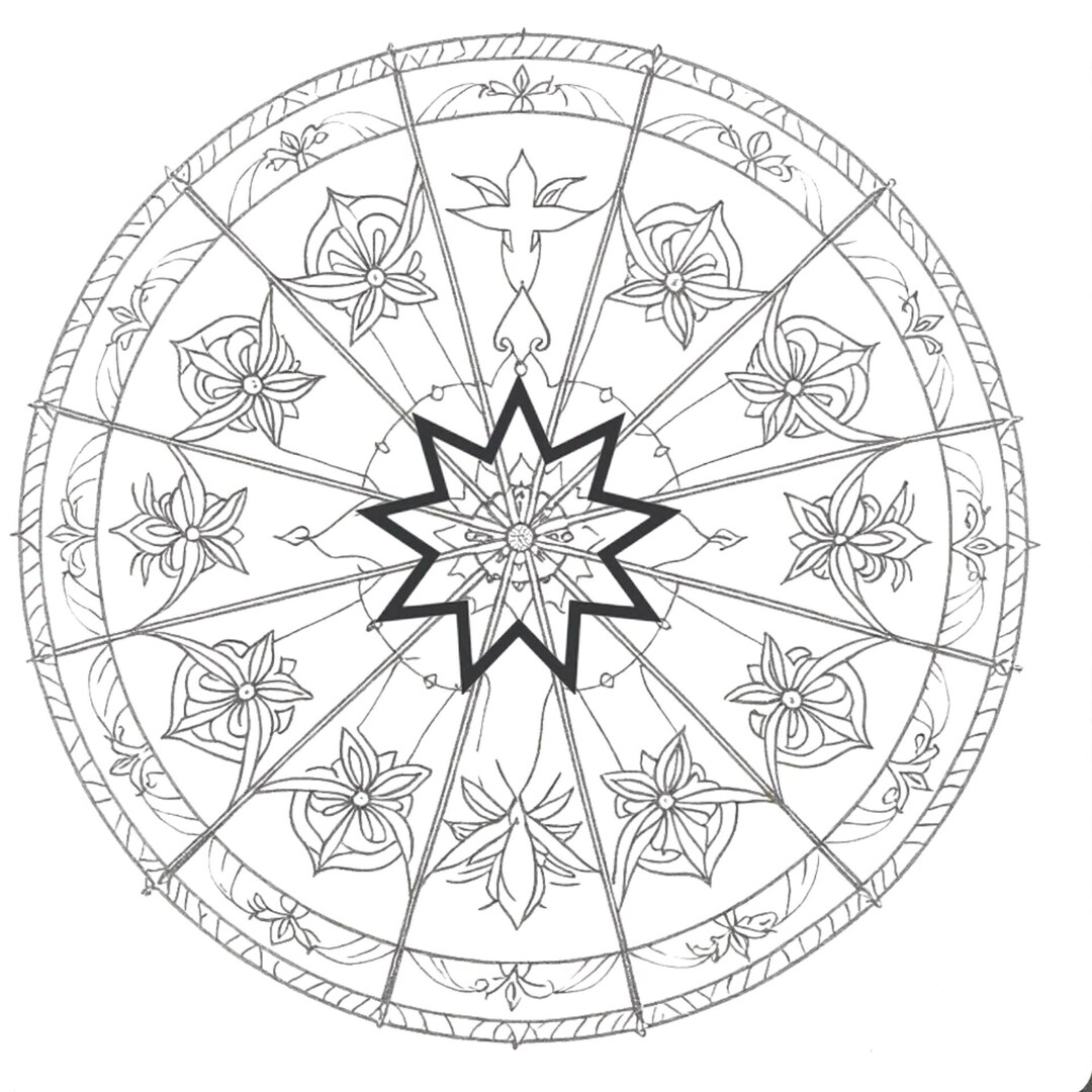 Bahai' Mandala Coloring Page - Etsy