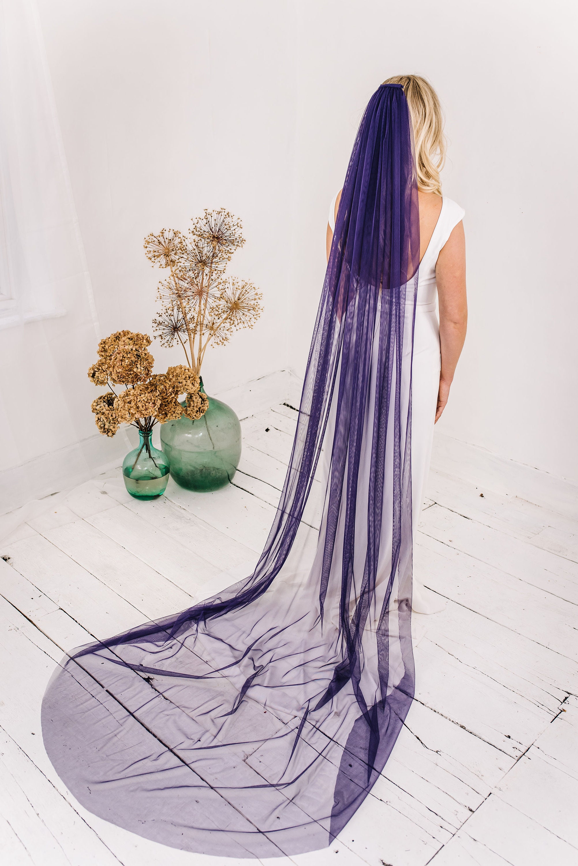 Deep Purple Veil, - Etsy