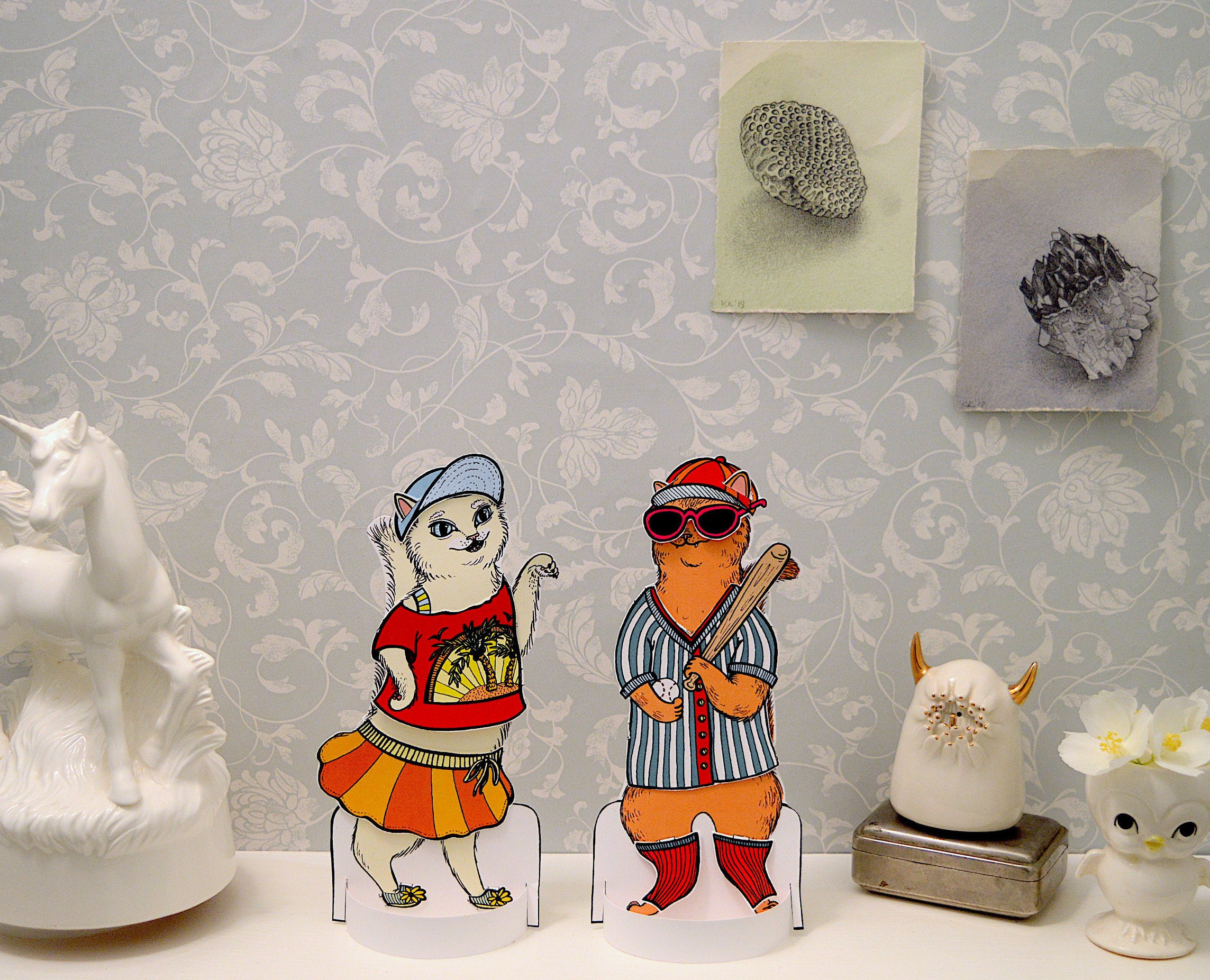 Sassy Fashion Cats Dress up Paper Dolls Printable, Todd and Tabitha - Etsy