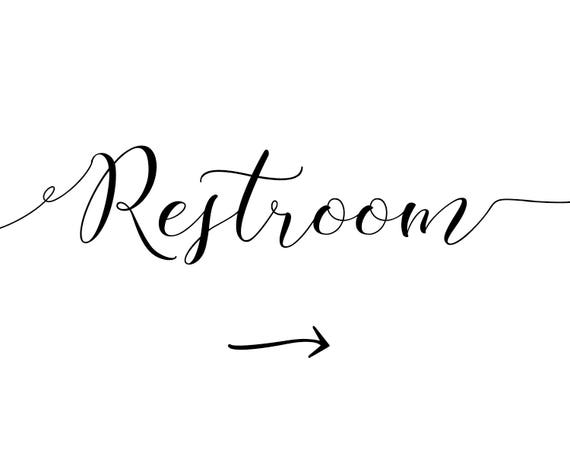 Elegant Restroom Sign 10x8 In Digital File Instant | Etsy