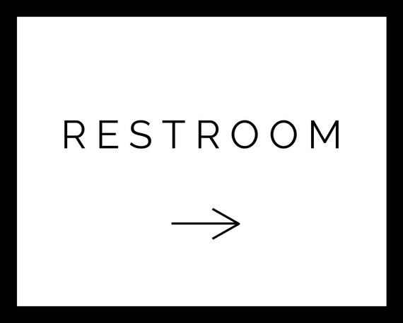 Elegant Restroom Sign 10x8in Digital File Instant | Etsy