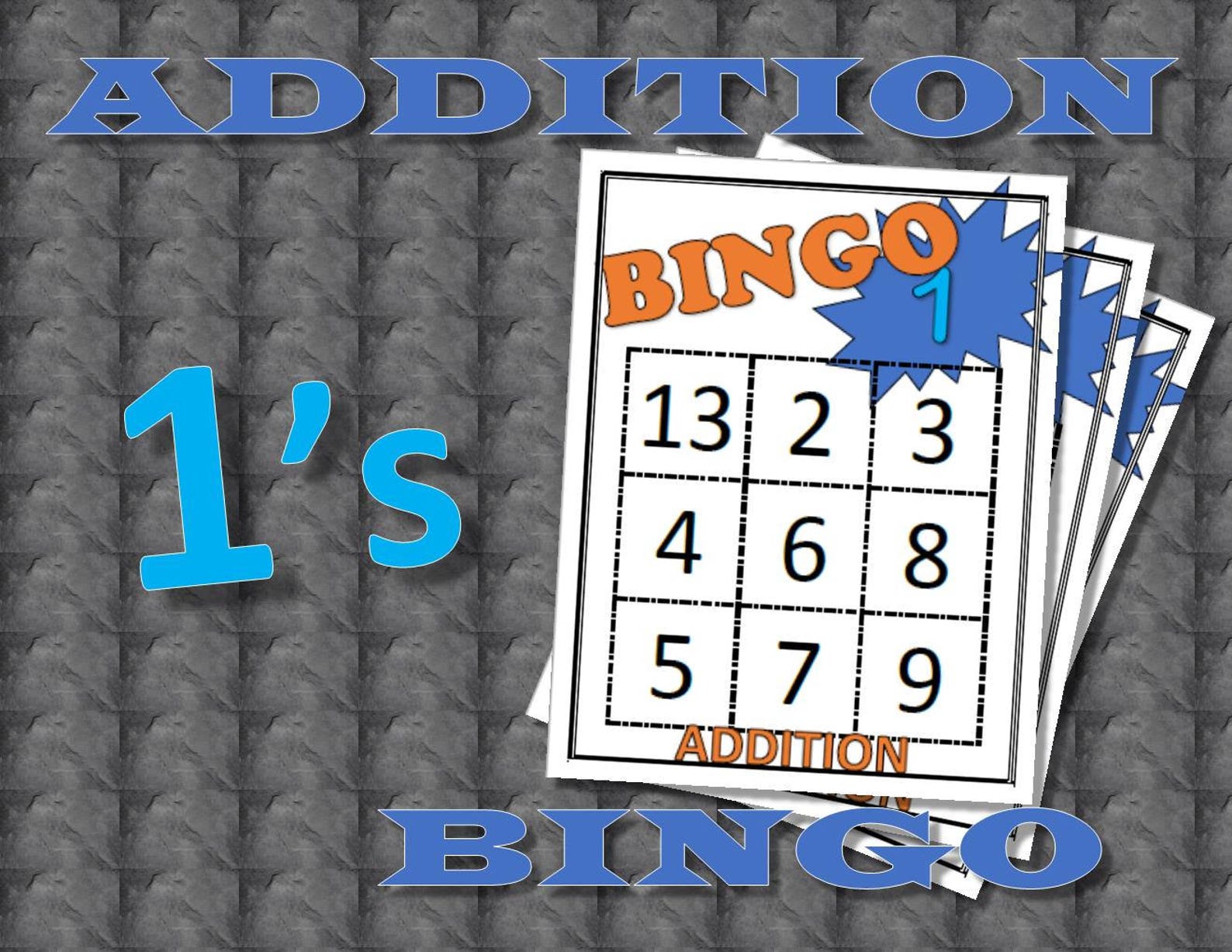 Math Facts Bingo: Addition 1's - Etsy
