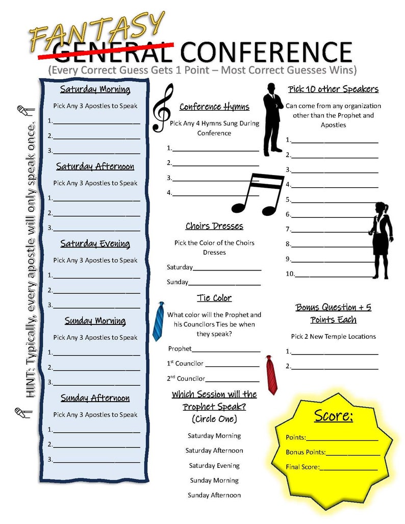 Fantasy Conference Guessing Game - Etsy