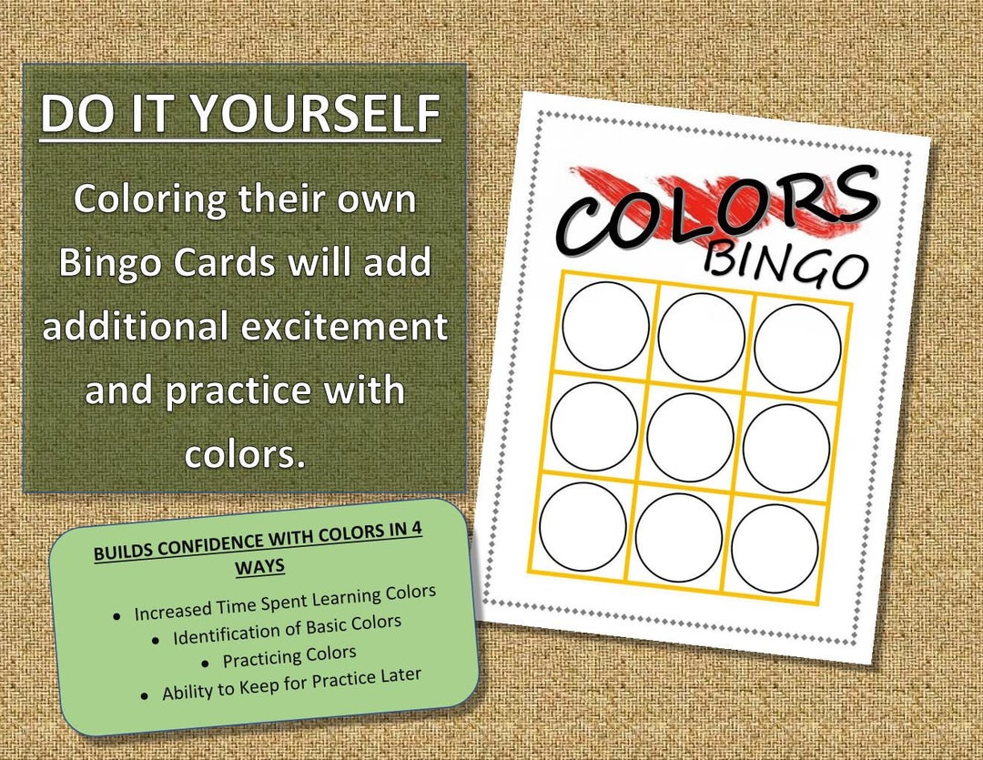 Blank DIY Colors Bingo Game - Etsy