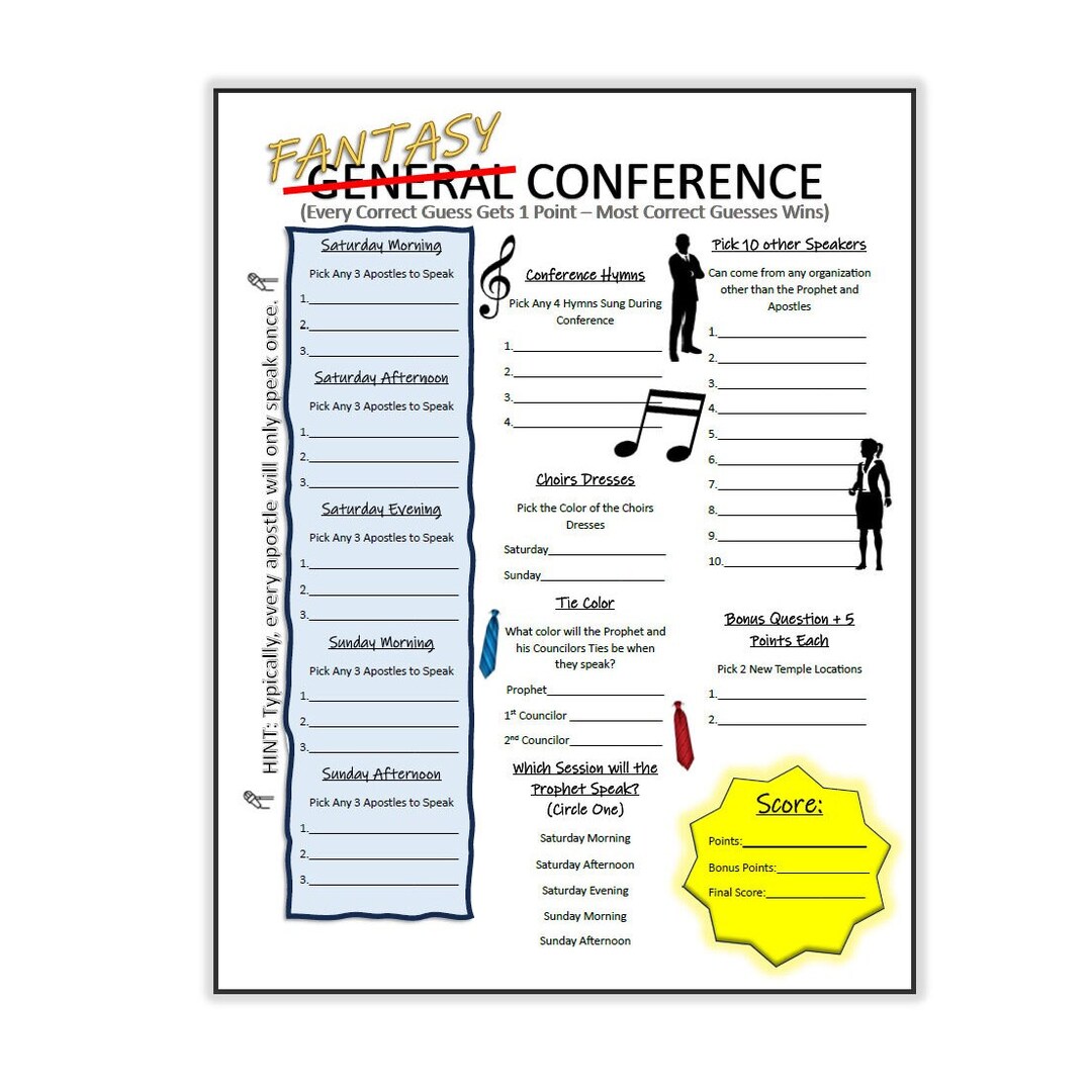 Fantasy Conference Guessing Game - Etsy