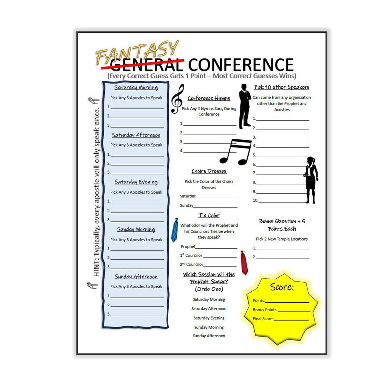 Fantasy Conference Guessing Game - Etsy