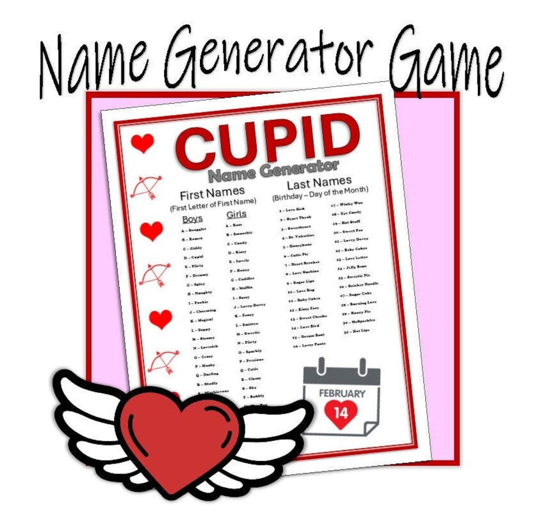 Cupid Name Generator - Valentine's Day Games - Etsy
