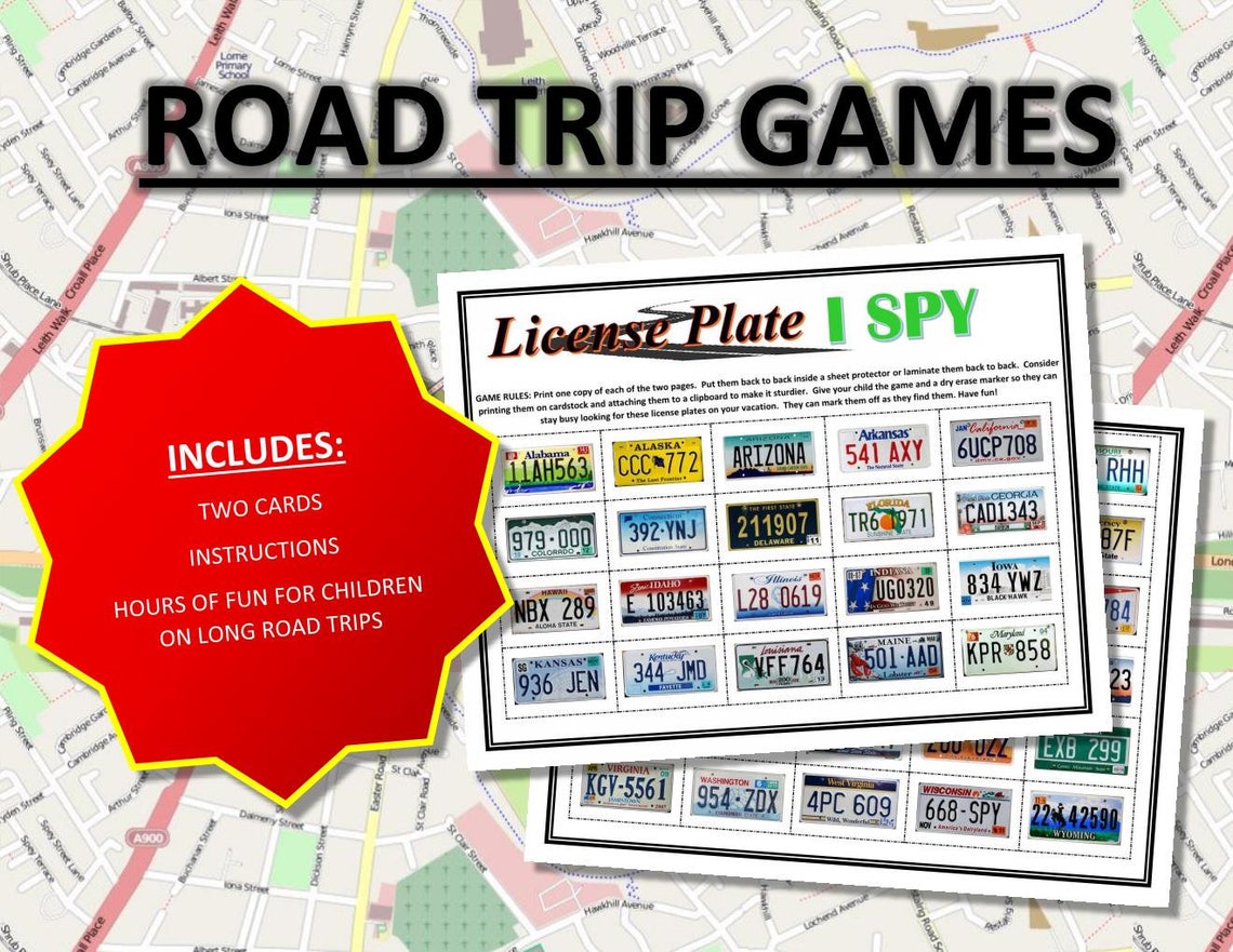 License Plate I Spy Game - Etsy