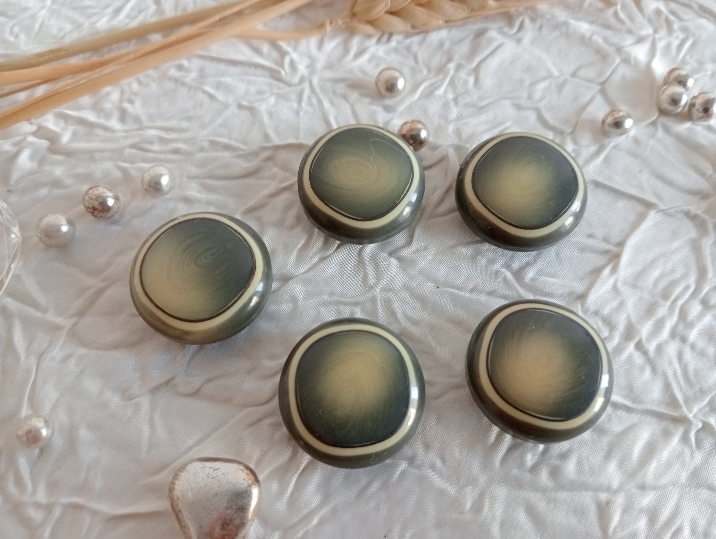 Vintage Haute Couture Button, Fancy Embossed Button, Gray/beige Button ...