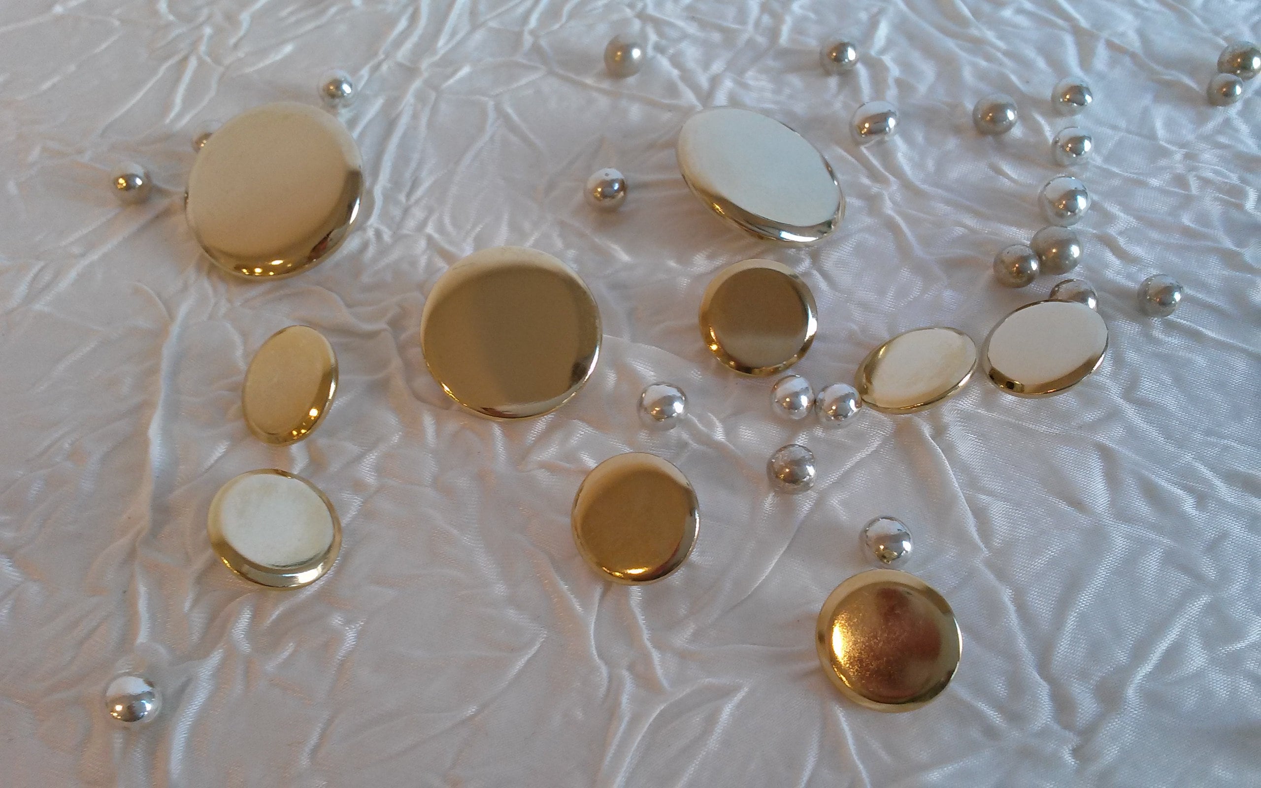 Gold Metal Haute Couture Button, Gold Metal Button, Round and Flat ...