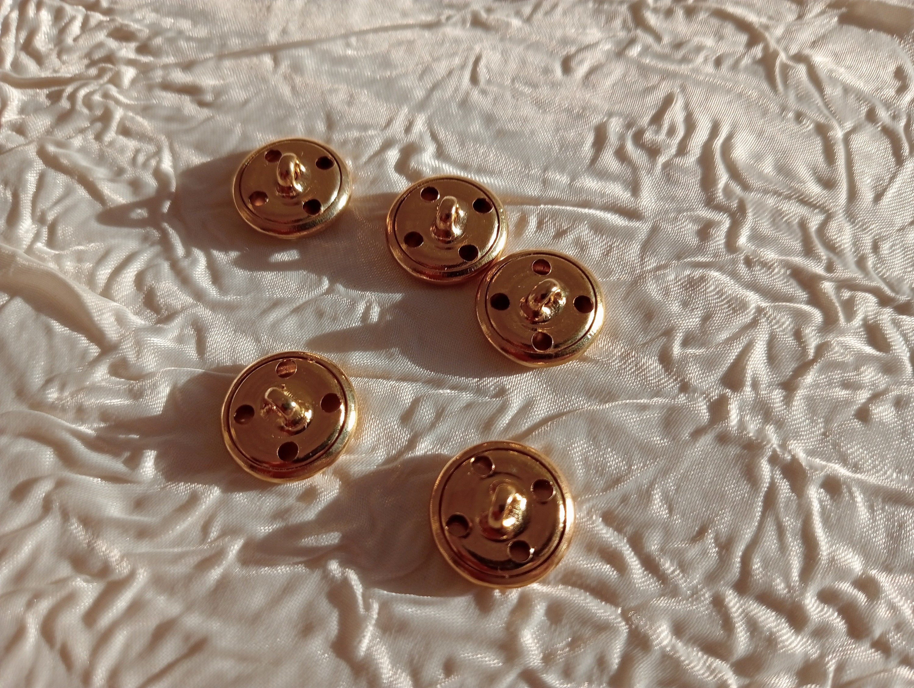 Gold Metal Haute Couture Button, Gold Metal Button, Round and Flat ...