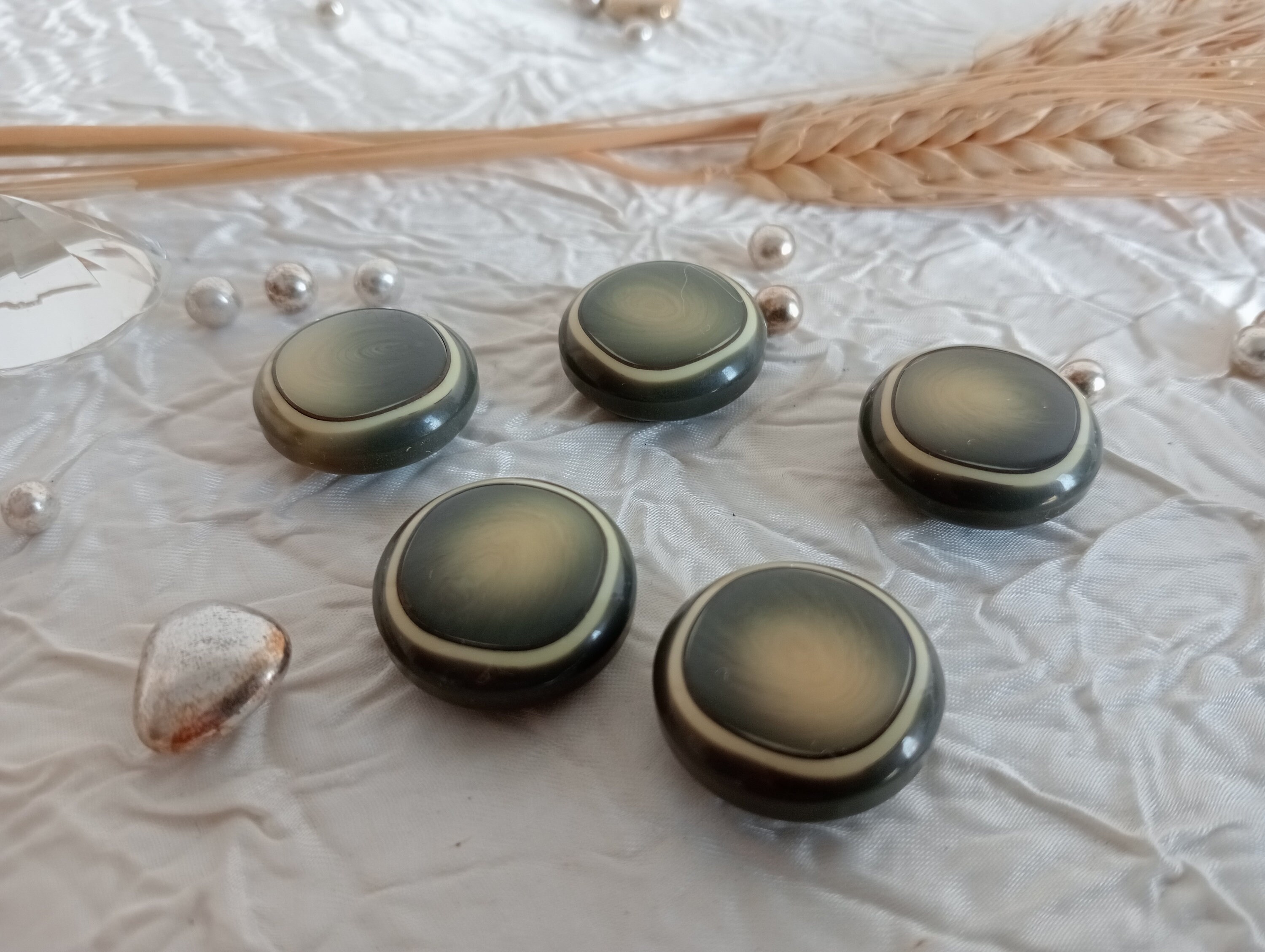 Vintage Haute Couture Button, Fancy Embossed Button, Gray/beige Button ...