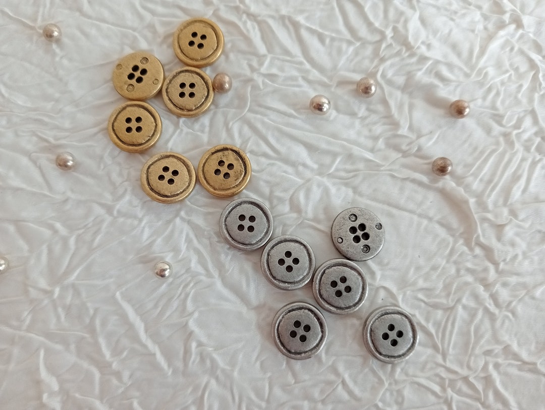 Metal Haute Couture Button, Metal Vintage Button, Round Shape, Vintage ...
