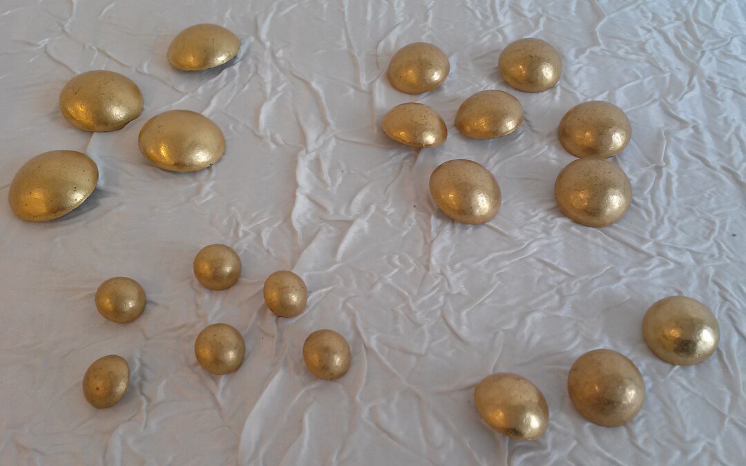 Half Ball Button in Aged Gold Metal, Vintage Gold Metal Button in Half ...