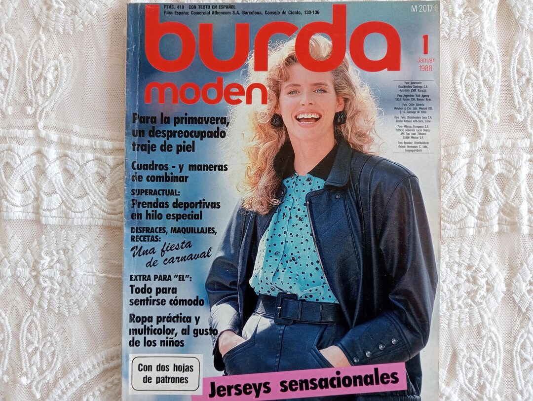 Burda Moden Magazine 1/88, Burda Magazine, Burda Patterns, Burda Sewing ...