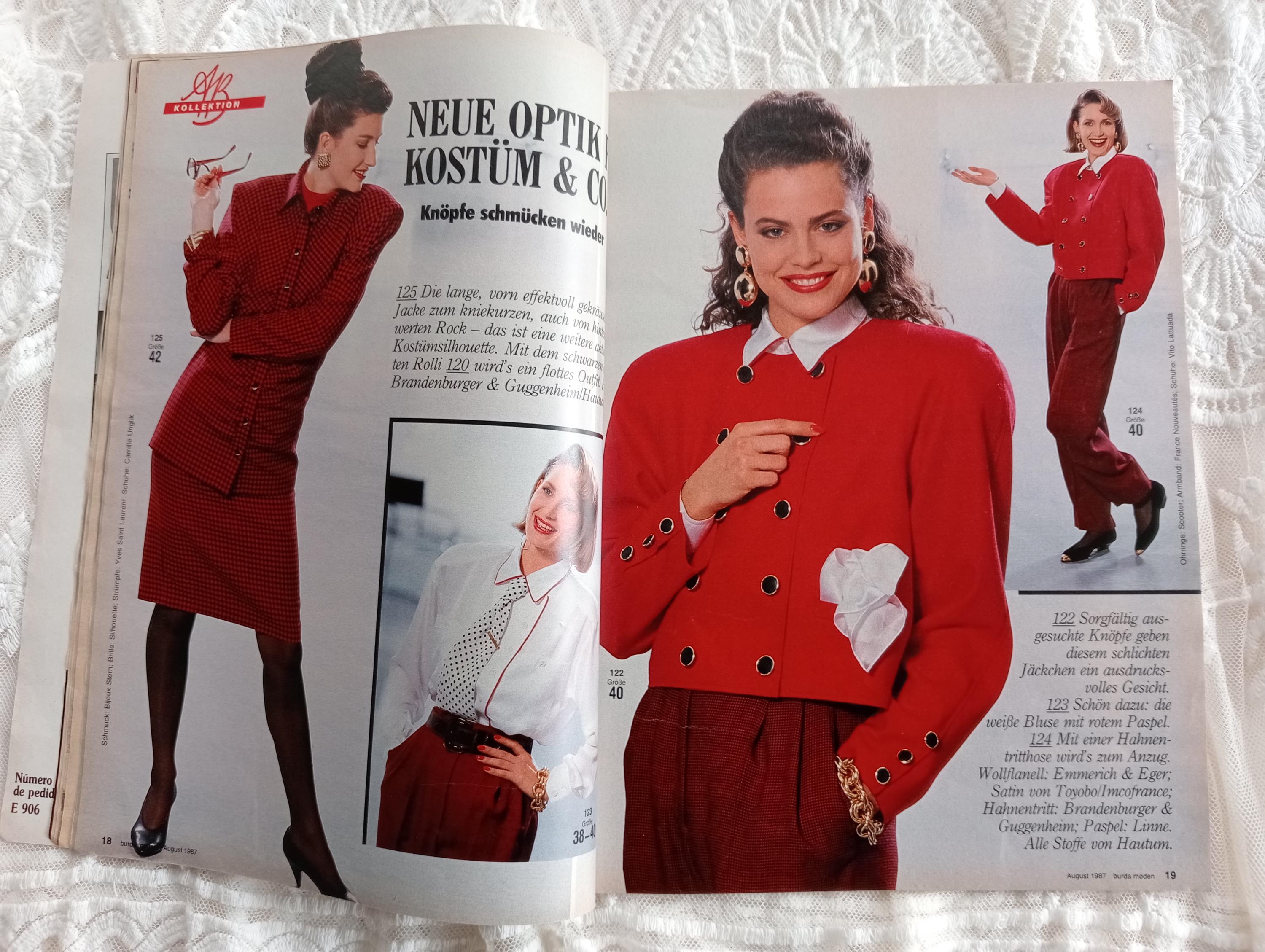 Burda Moden Magazine 8/87, Burda Magazine, Burda Patterns, Sewing ...