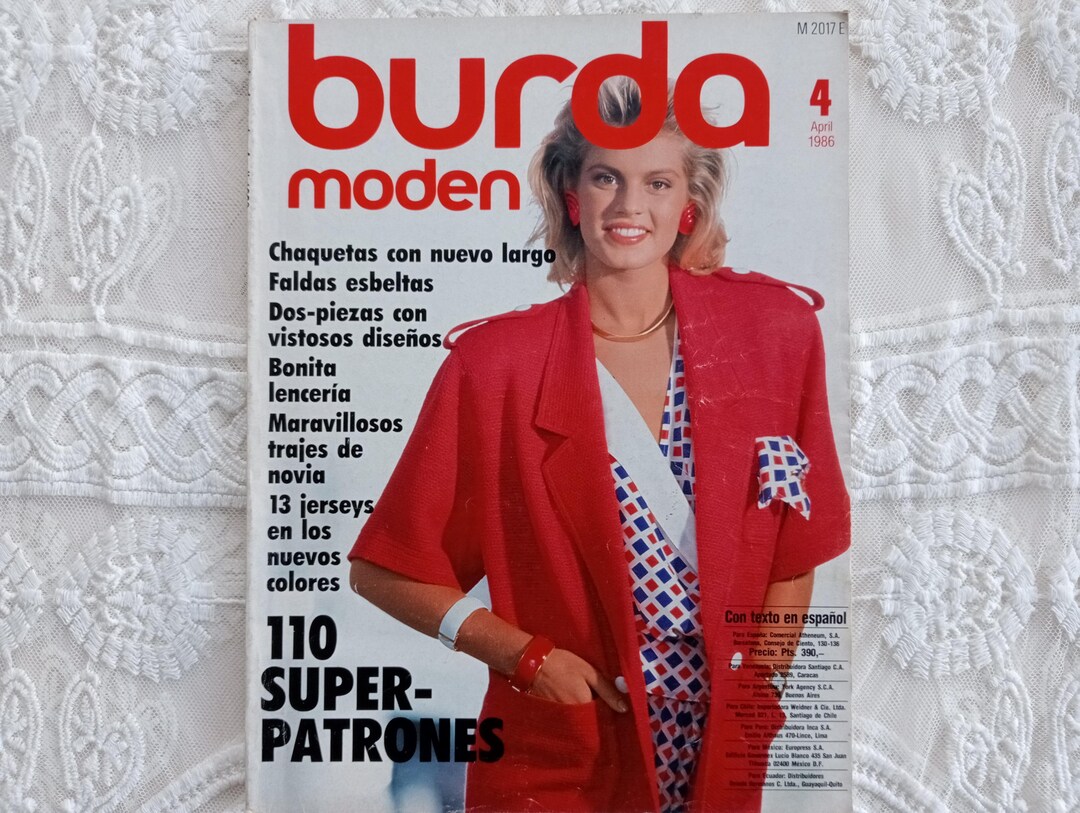 Burda Moden 4/86, Burda Magazine, Burda Fashion Magazine, Burda Moden Patterns, Burda Moden ...