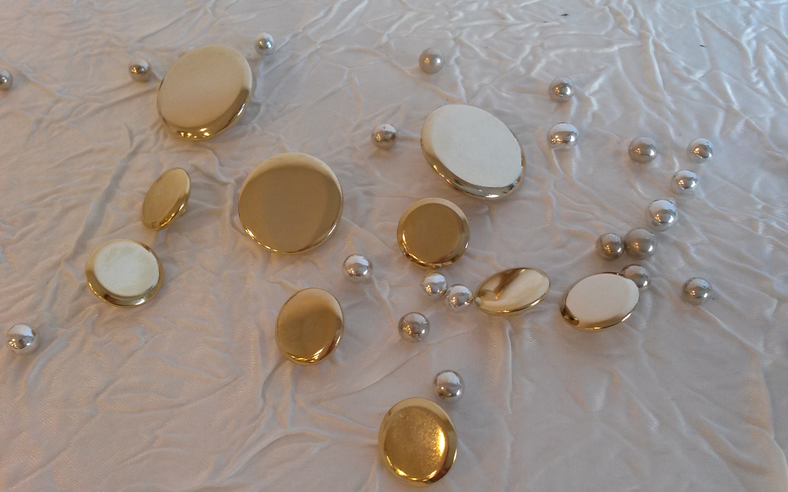 Gold Metal Haute Couture Button, Gold Metal Button, Round and Flat ...