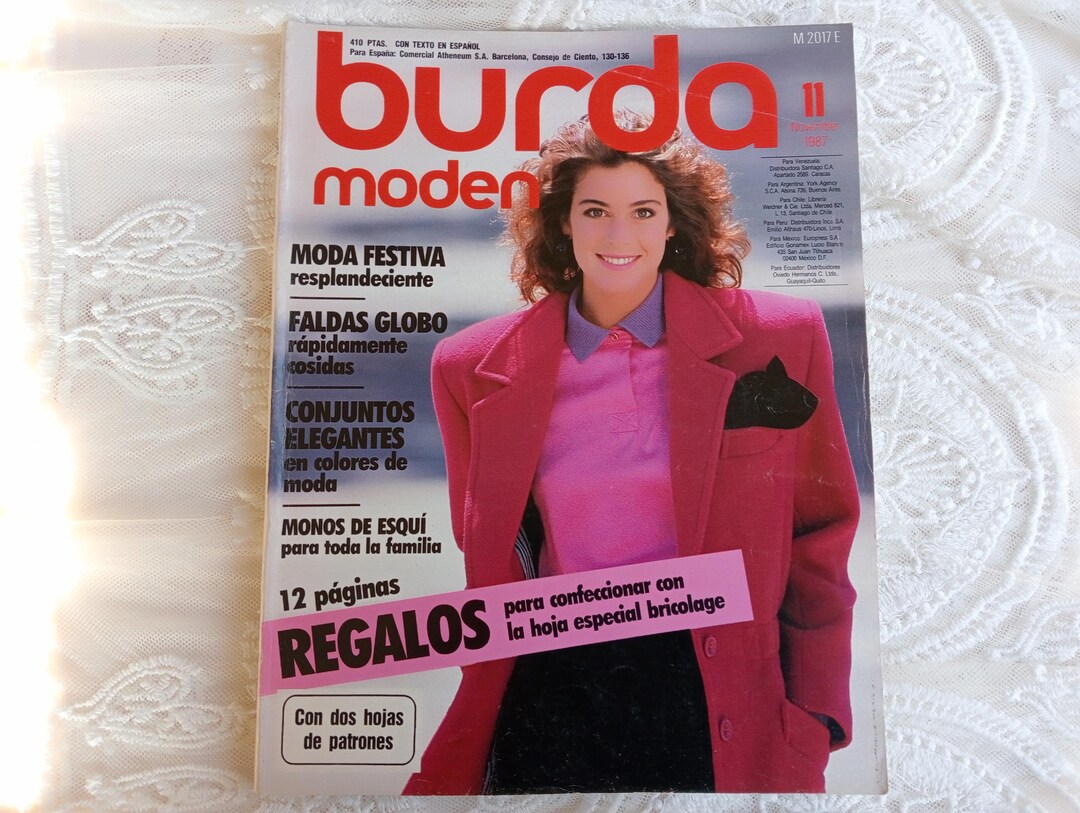 Burda Moden 11/87, Burda Magazine, Burda Fashion Magazine, Burda Moden ...