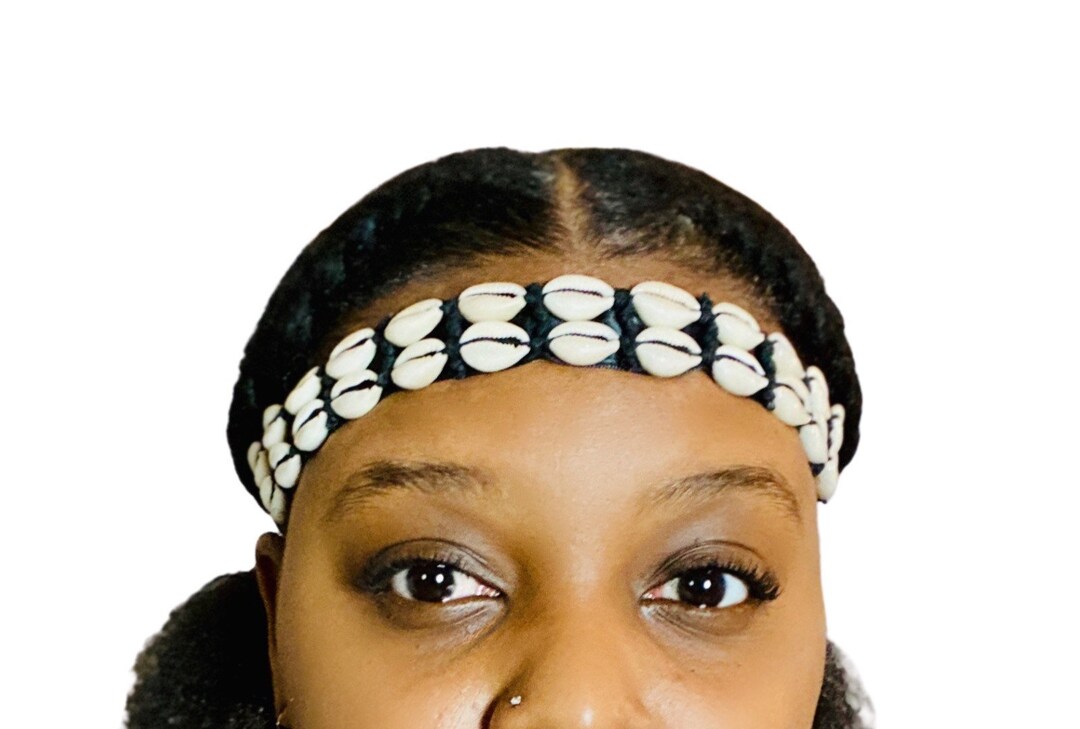 Double Cowrie Shell Headband: Adjustable Natural Hair Accessory - Etsy