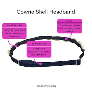 Cowrie Shell Adjustable Headband - Seashell Headband - Natural Hair ...