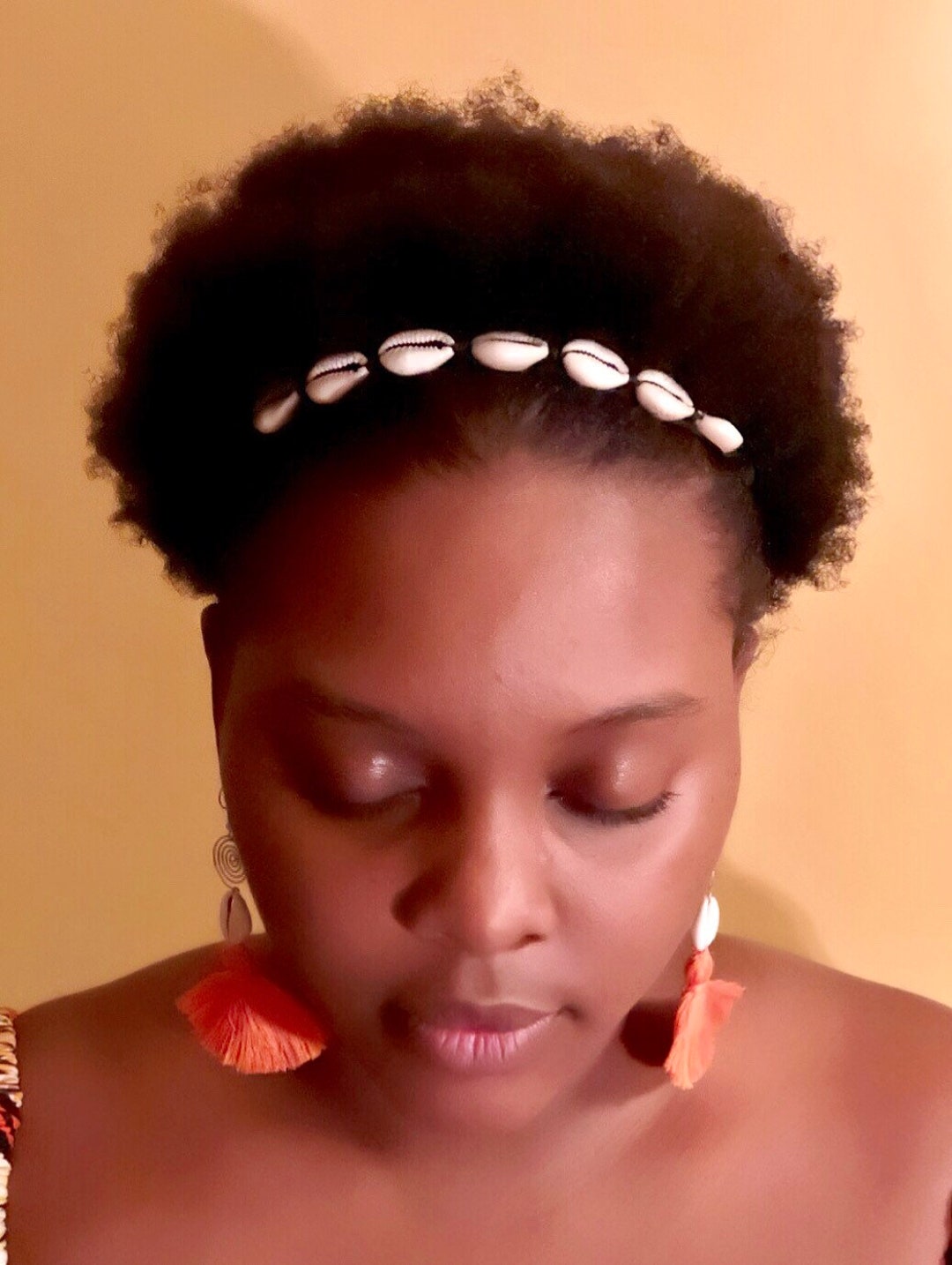 Cowrie Shell Afro Puff Holder - Natural Hair Accessory - Puff Holder ...
