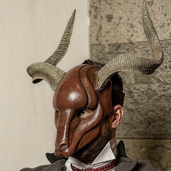 READY TO SHIP Goat Skull Horned Mask Jersey Devil Chupacabra Chaos ...
