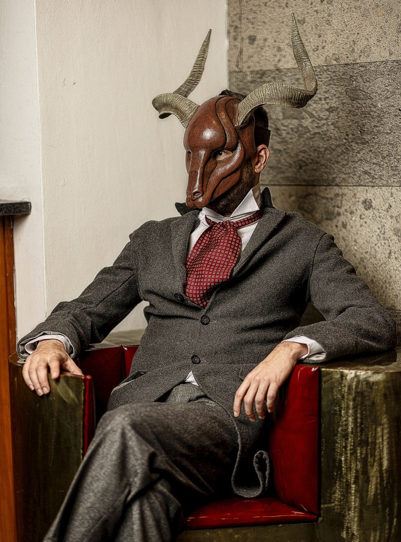 MADE TO ORDER Baphomet Horned Mask Victorian Goat Ram Devil Lucifer ...