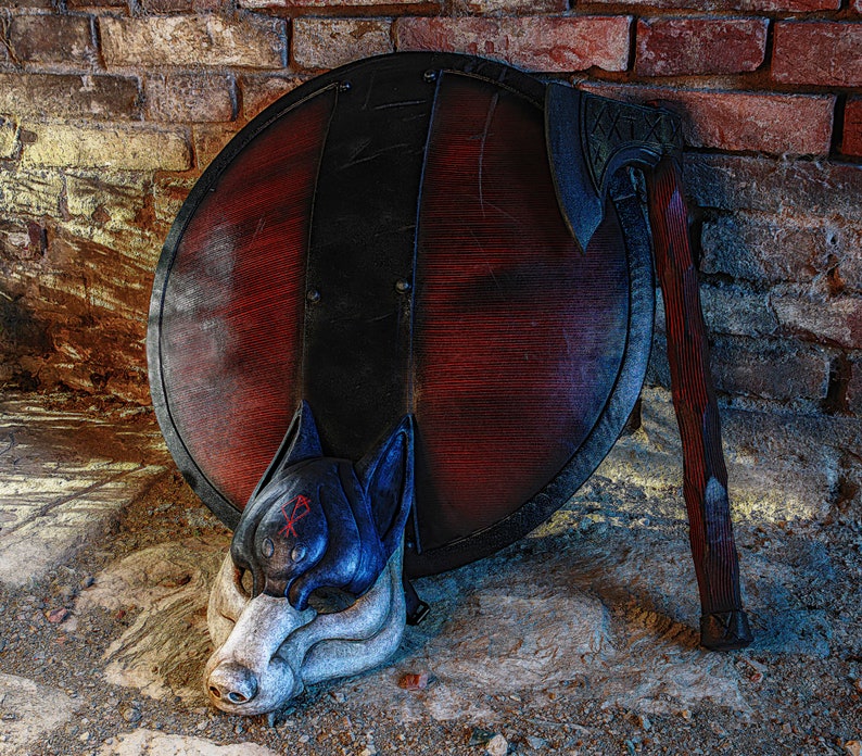 MADE TO ORDER Viking Wolf Mask, Rune, Fenrir, Pagan, Warrior, Berserker ...