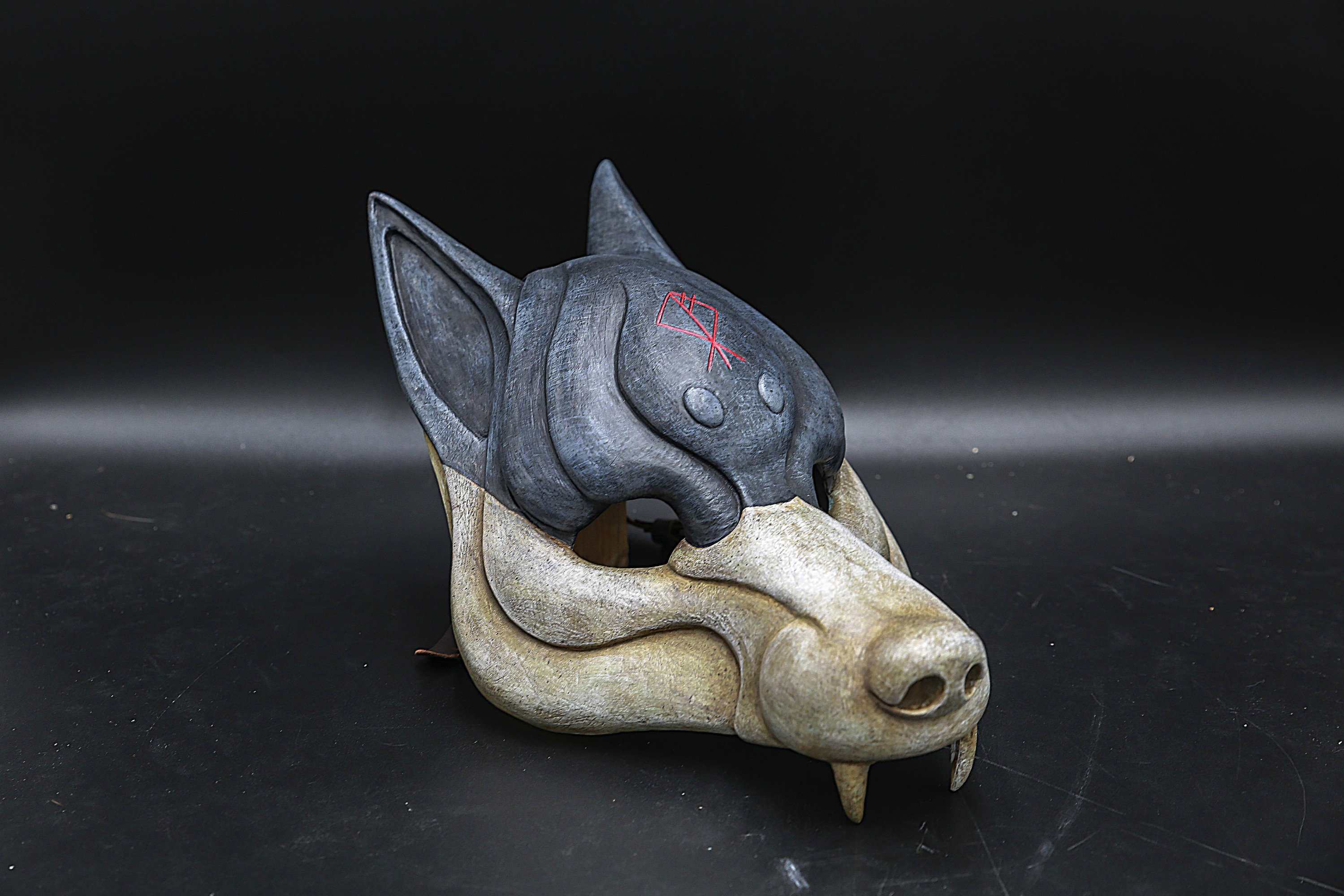 MADE TO ORDER Viking Wolf Mask, Rune, Fenrir, Pagan, Warrior, Berserker ...